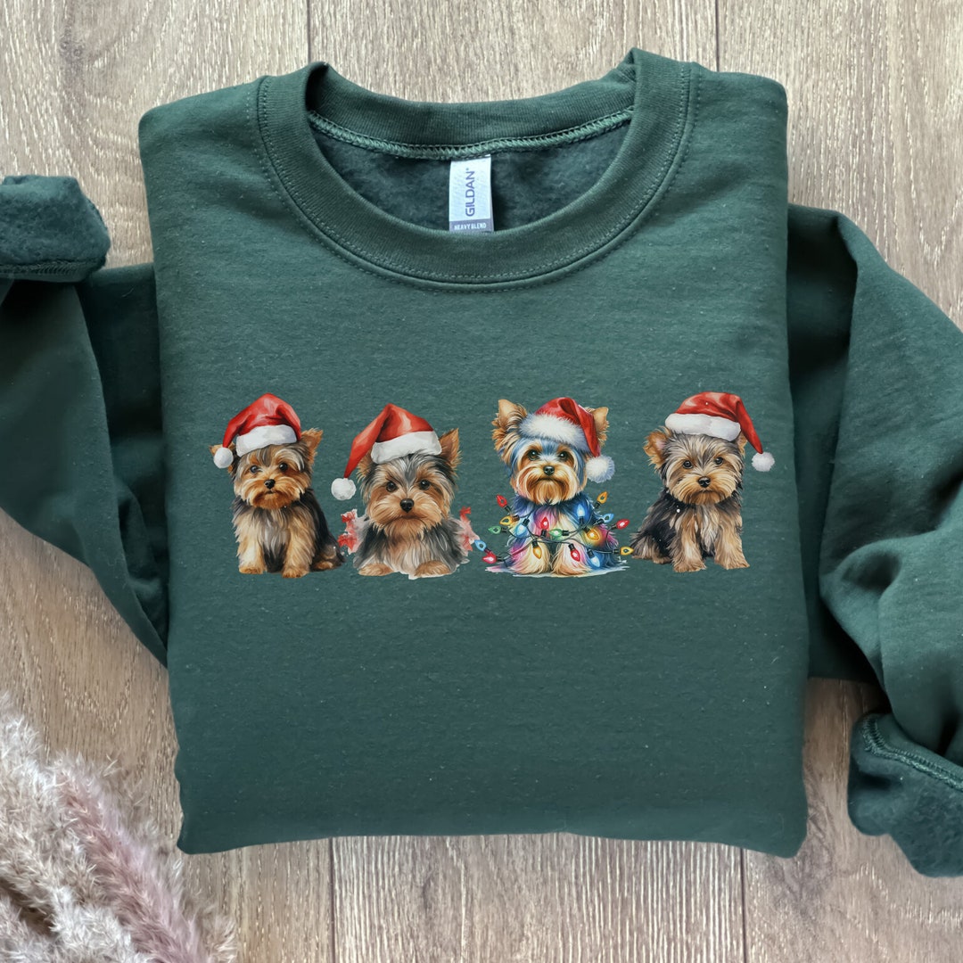 Cute Yorkie Dog Christmas Sweatshirt, Gift for Yorkshire Terrier Dog ...