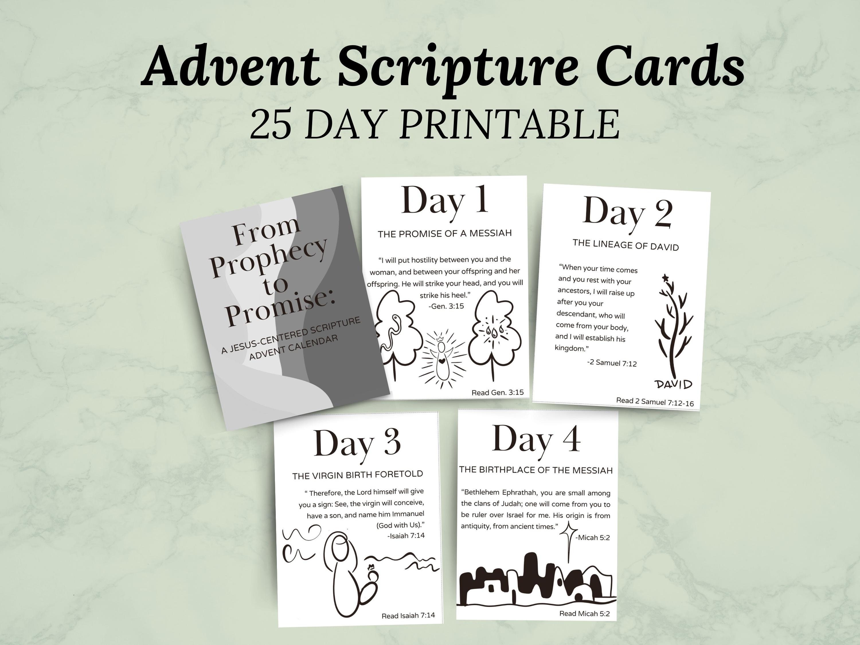 Christian Advent Calendar Bible Verses for Kids, Printable Christian ...