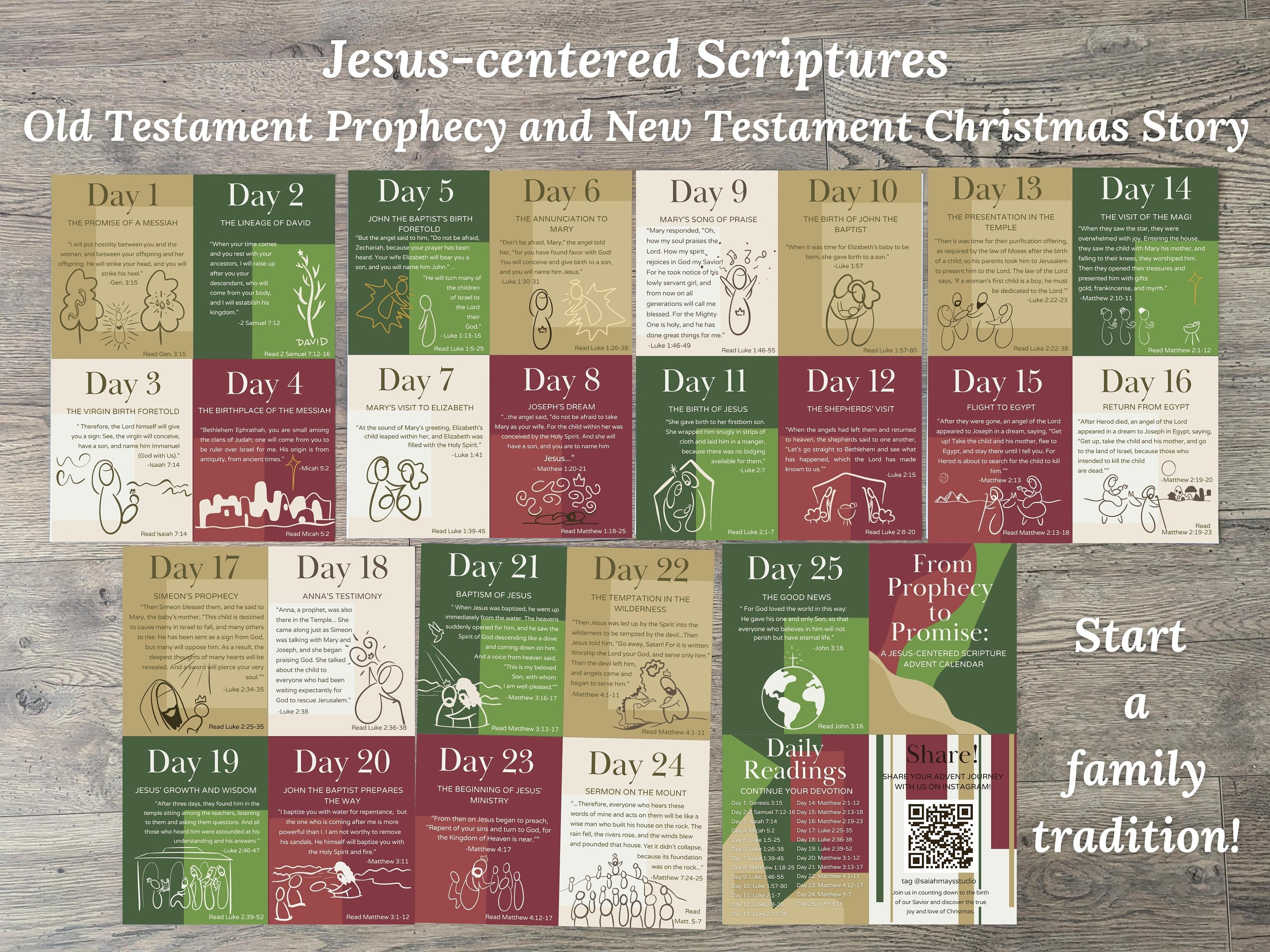 Christian Advent Calendar Bible Verses for Kids, Printable Christian ...