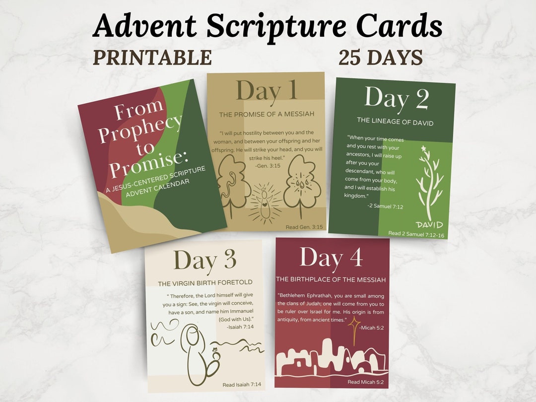 Christian Advent Calendar Bible Verses for Kids, Printable Christian ...