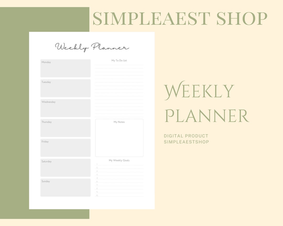 Weekly Planner | Weekly Schedule I Weekly Calendar | Weekly Schedule ...