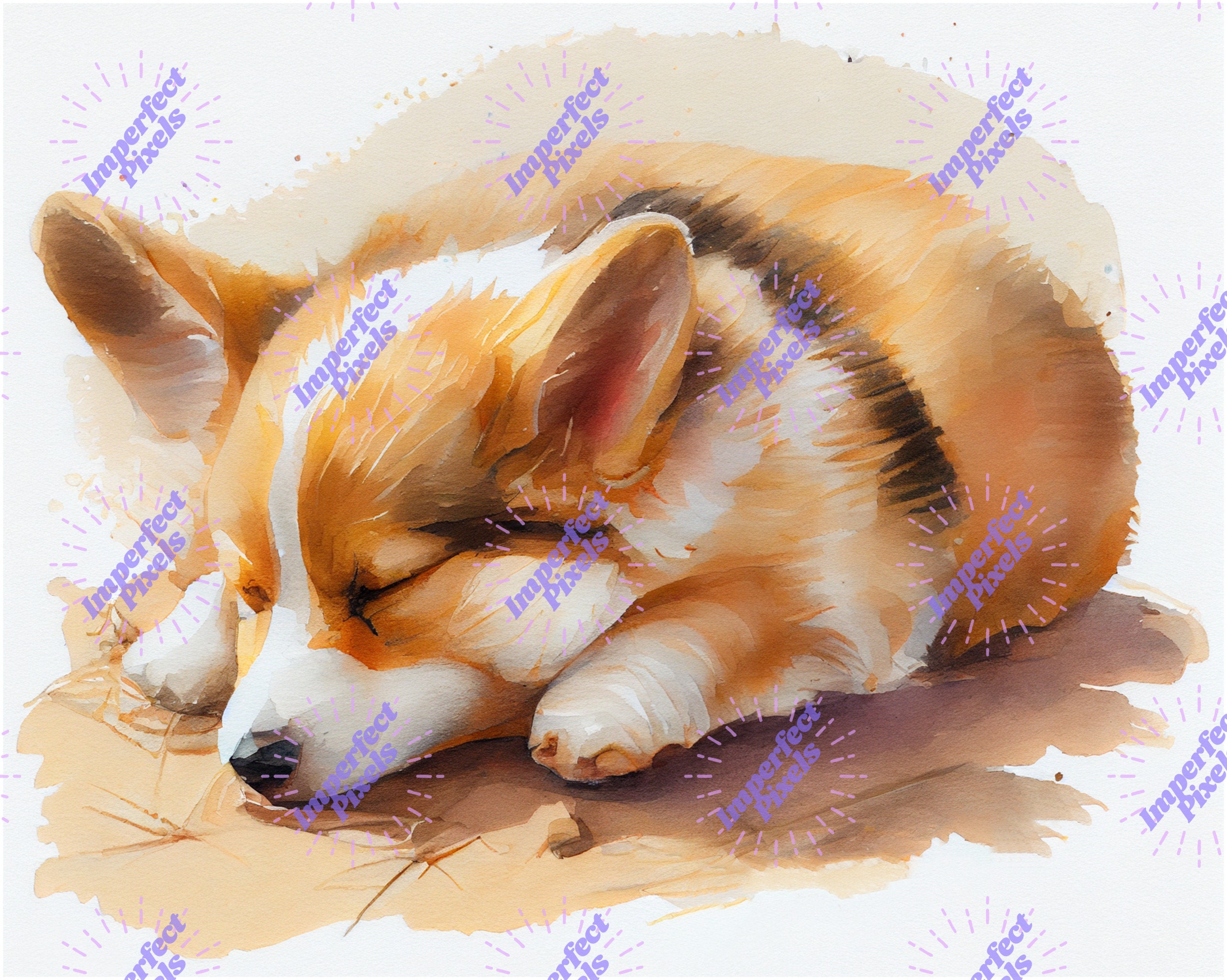 Digital Download Watercolor Corgis Print at Home Printable - Etsy