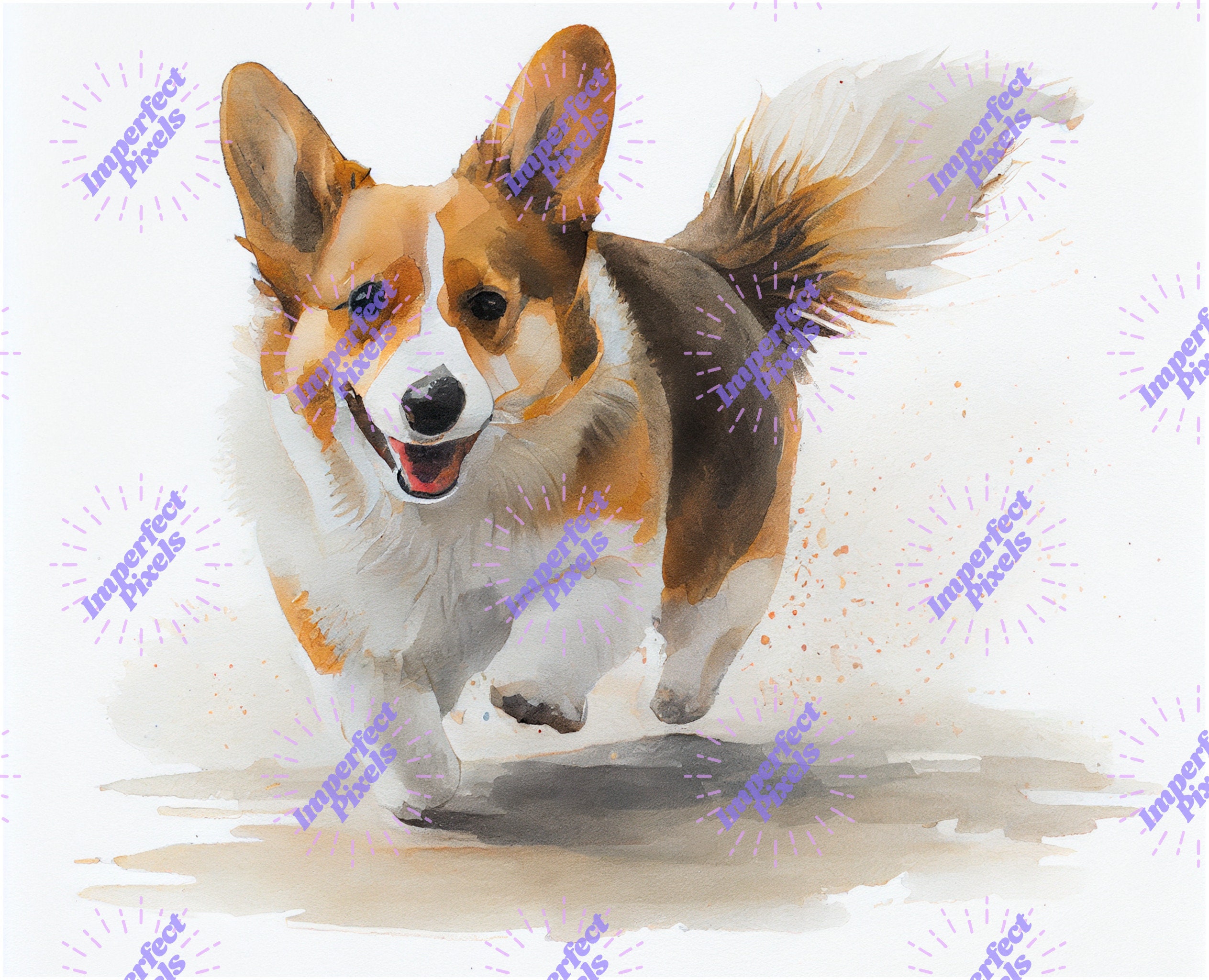 Digital Download Watercolor Corgis Print at Home Printable - Etsy