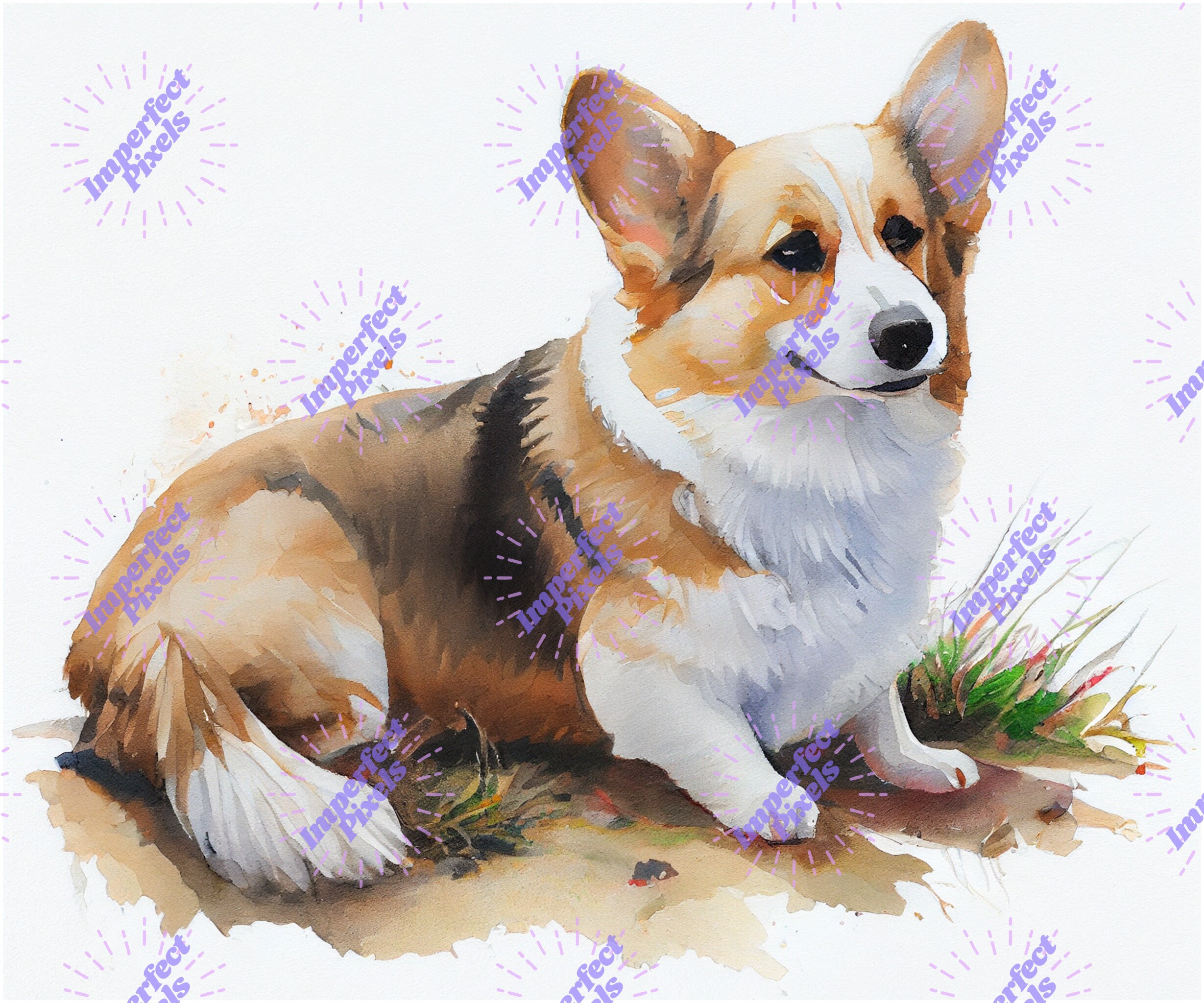 Digital Download Watercolor Corgis Print at Home Printable - Etsy