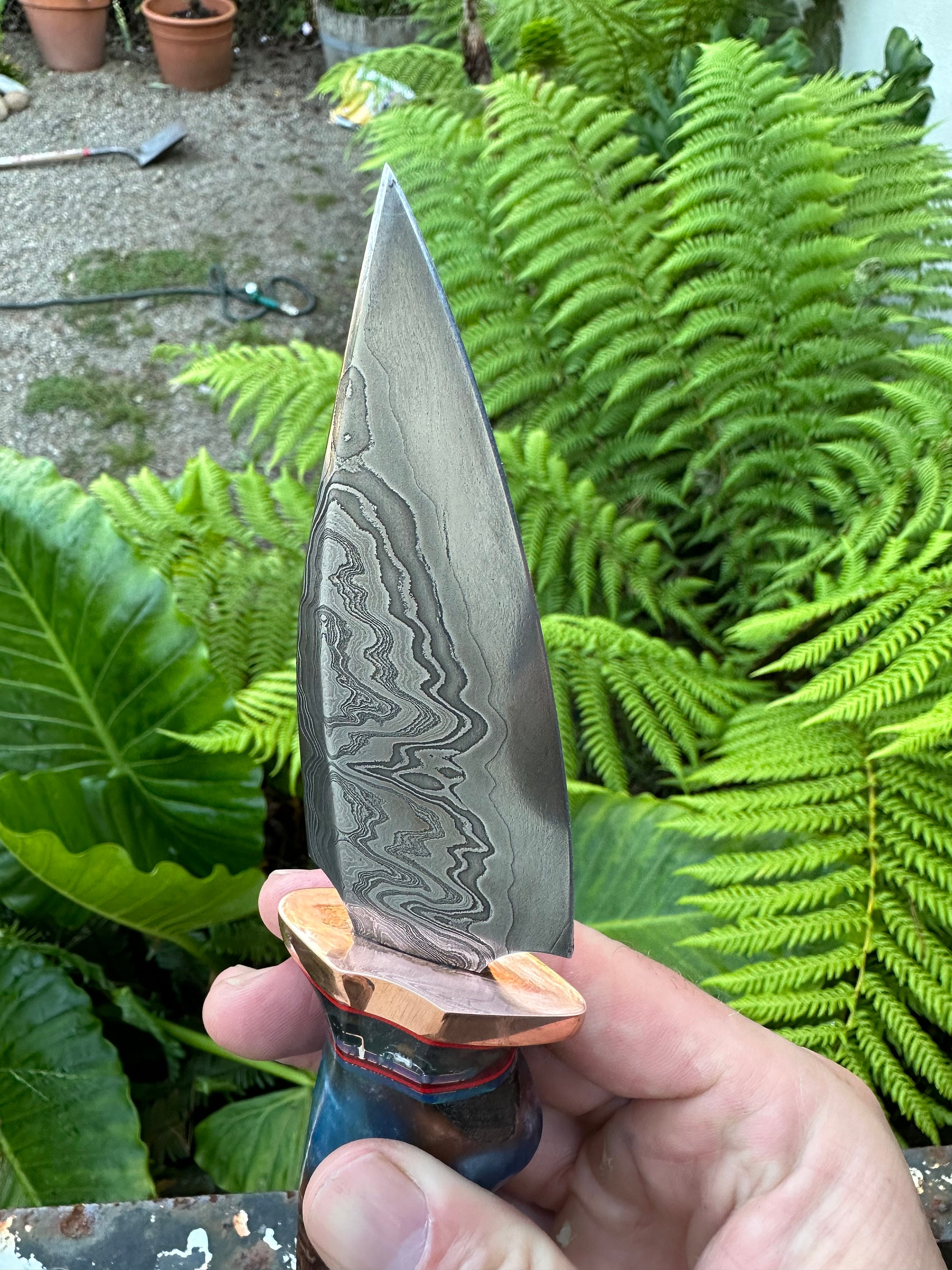 4 Damascus San Mai Knife Multi Use Knife Hand Forged - Etsy