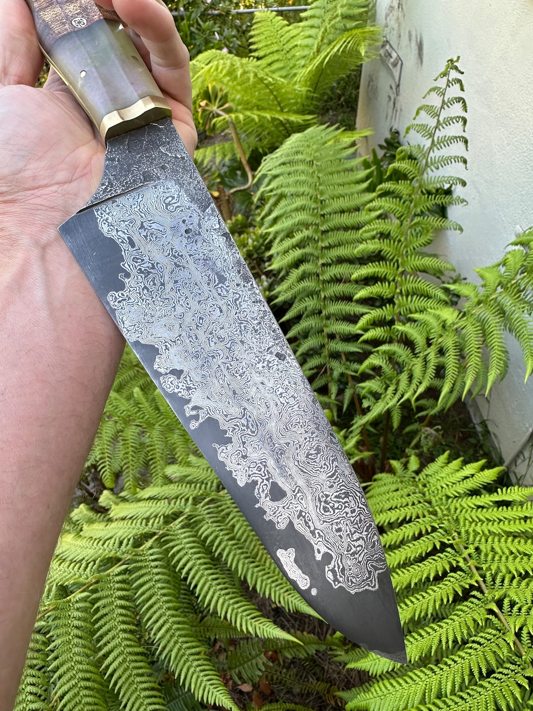 Hand Forged Damascus Chef’s Knife 8” - Etsy