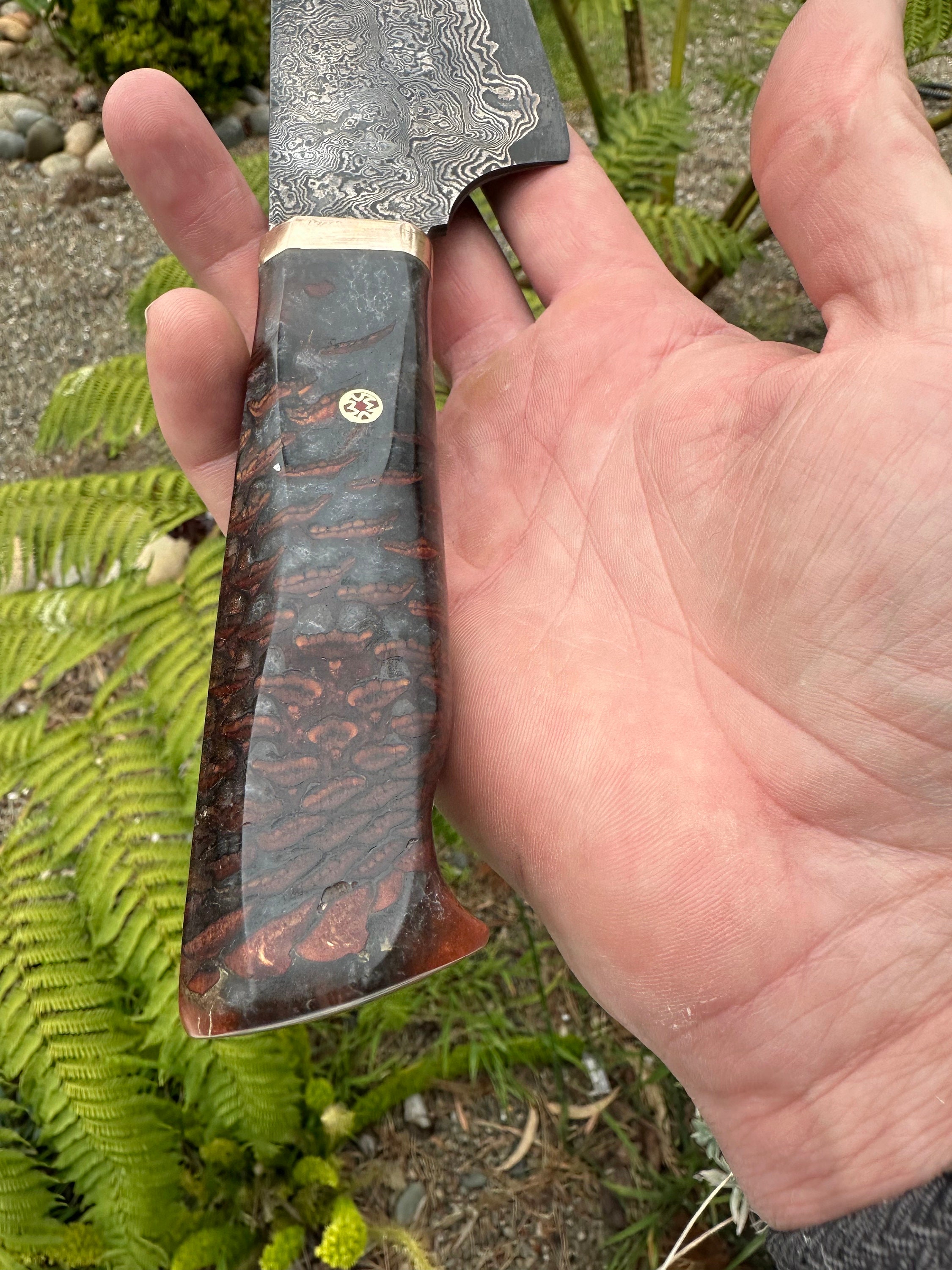 8 Damascus Chefs Knife Hand Forged With Cru Forge V Steel Core - Etsy