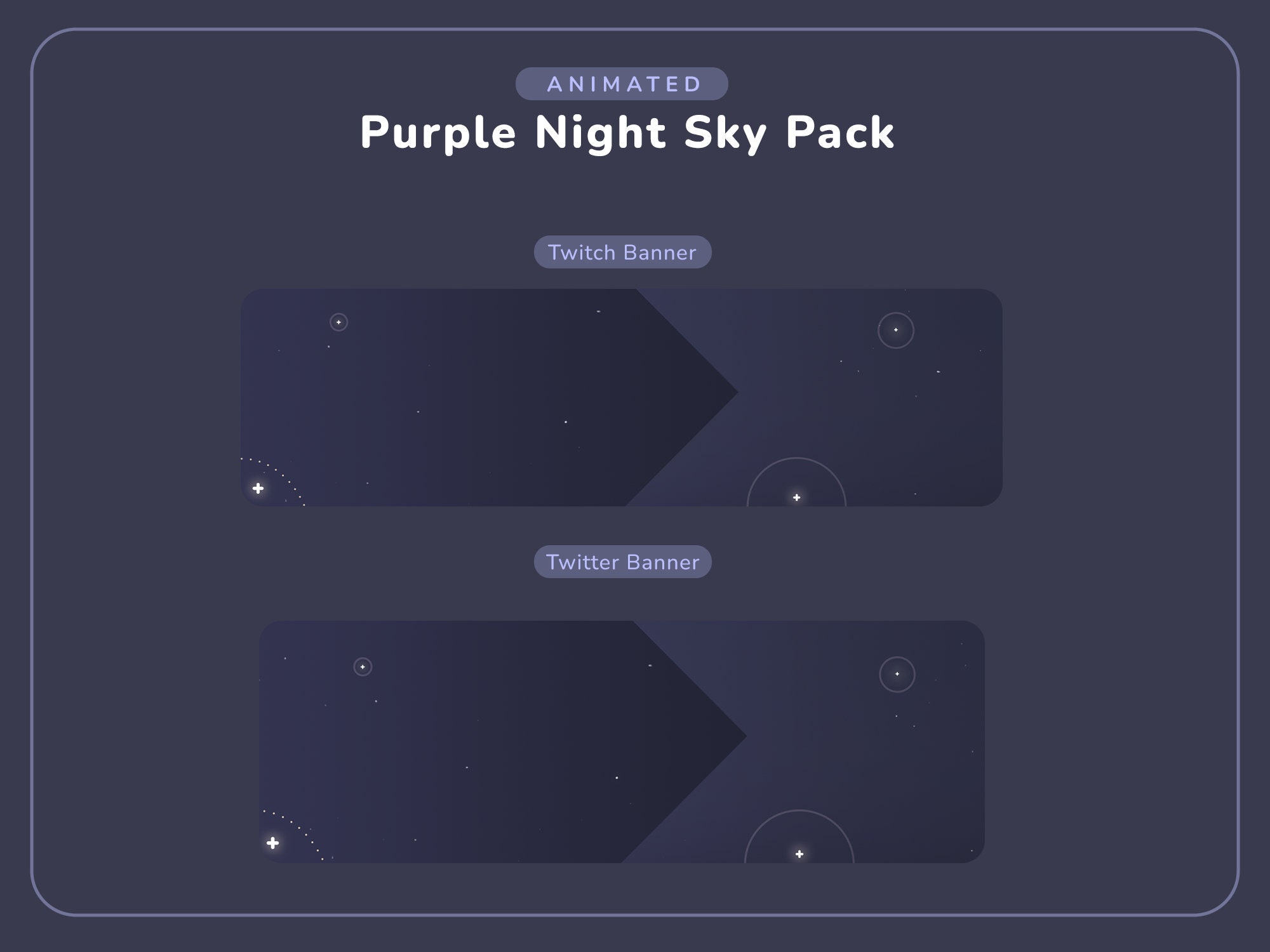 Purple Night Sky Animated Stream Pack | Twitch Overlays, Vtuber Just ...