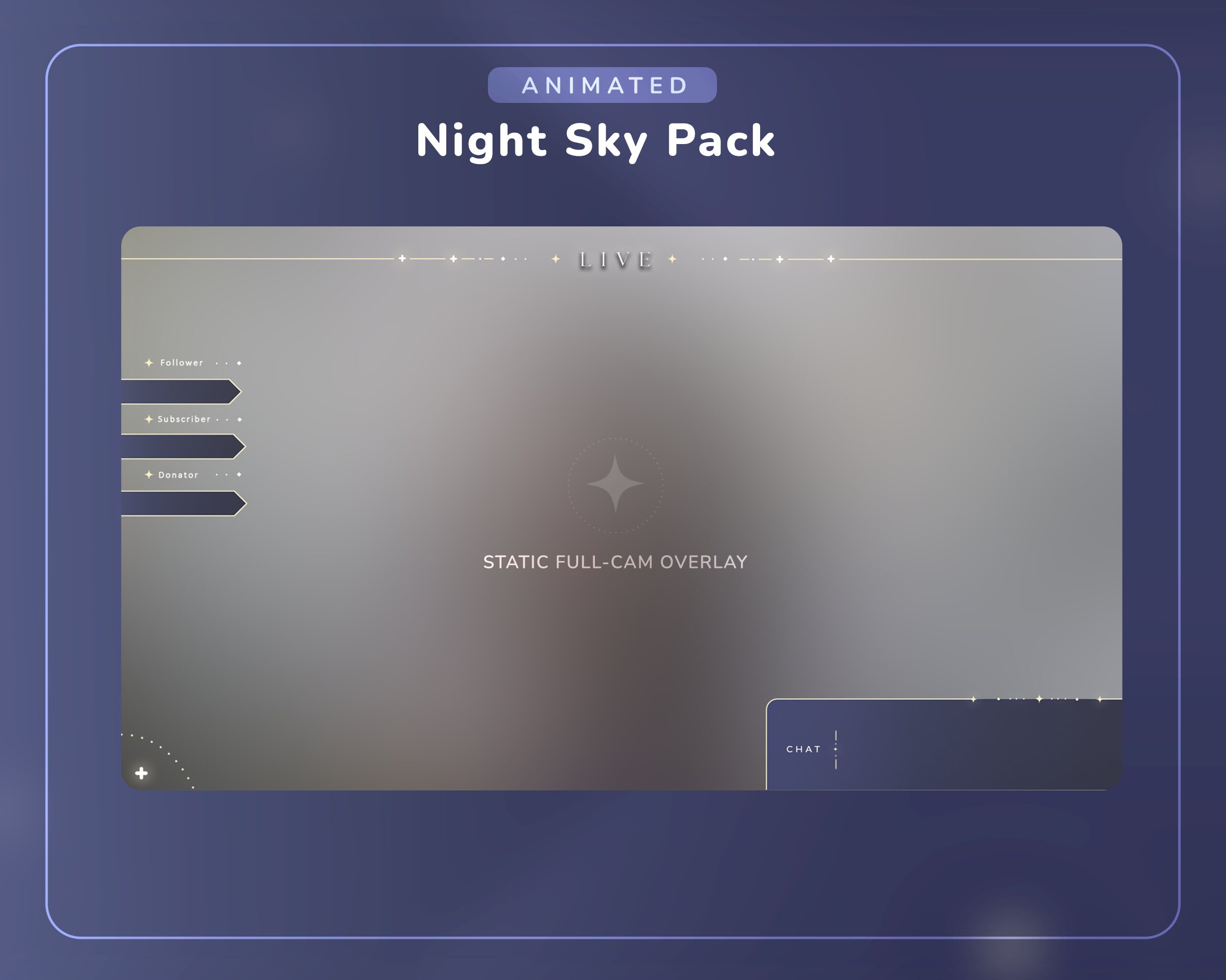 Night Sky Animated Stream Pack | Twitch Overlays, Vtuber Just Chatting ...