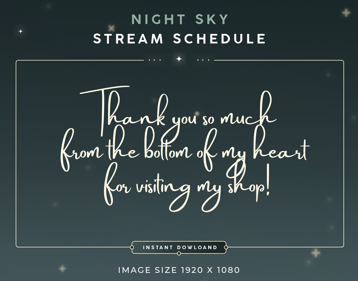 Green Night Sky Twitch Stream Schedule Weekly Template PSD CANVA - Etsy