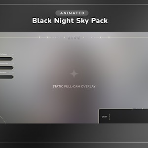 Black Night Sky Animated Stream Pack | Twitch Overlays, Vtuber Just ...