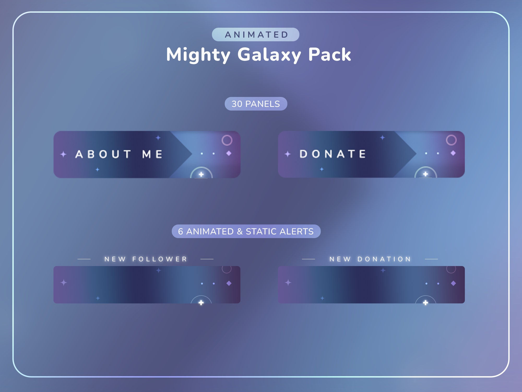 Mighty Galaxy Animated Stream Pack | Twitch Overlays, Vtuber Just ...