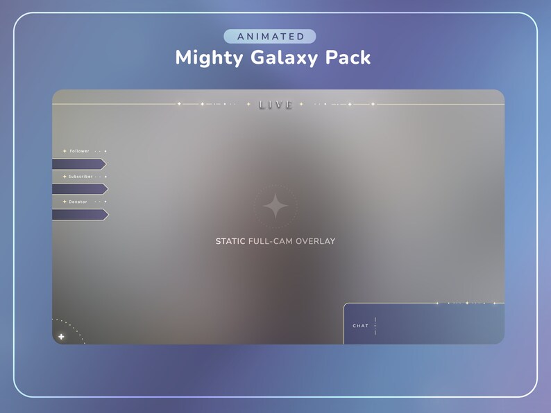 Mighty Galaxy Animated Stream Pack | Twitch Overlays, Vtuber Just ...