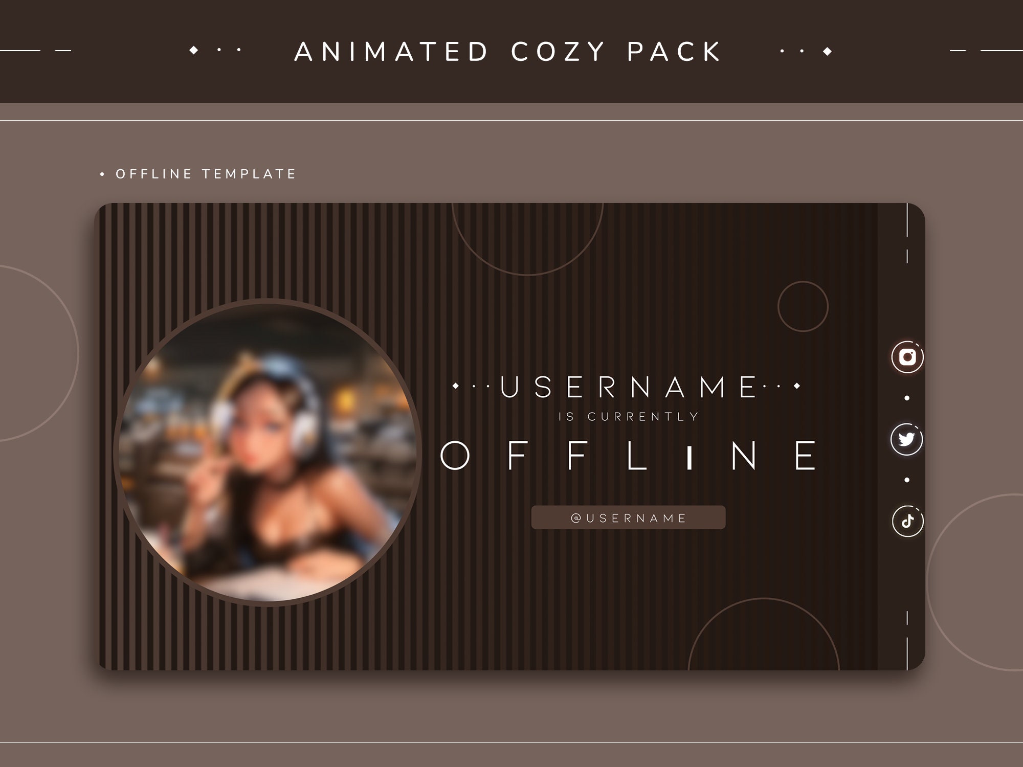 Cozy Animated Stream Pack | Twitch Overlays, Vtuber Just Chatting ...