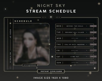 Night Sky Twitch Stream Schedule Weekly Template PSD CANVA - Etsy