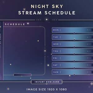 Mighty Galaxy Twitch Stream Schedule Weekly Template PSD CANVA - Etsy