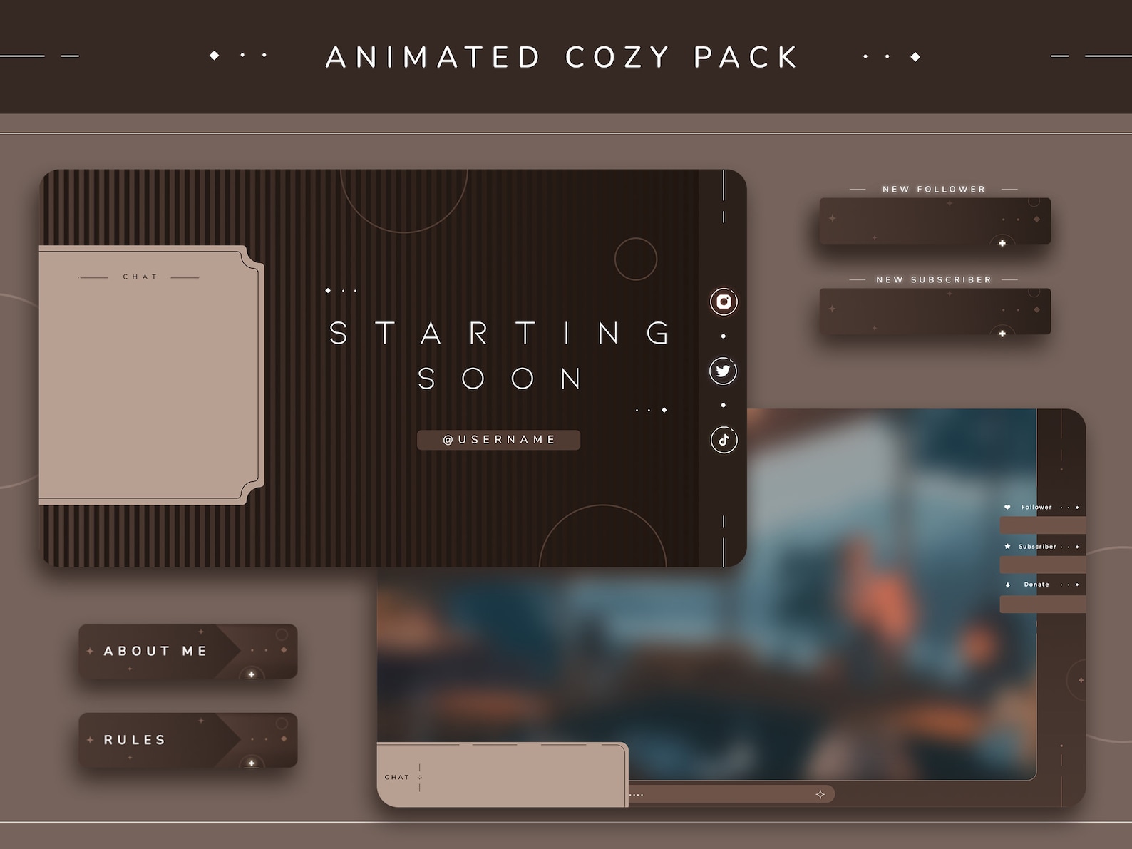 Cozy: Animated Stream Pack • Overlays, Scenes, Alerts, & Panels for ...