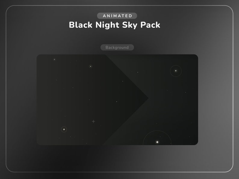 Black Night Sky Animated Stream Pack | Twitch Overlays, Vtuber Just ...