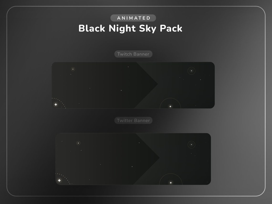 Black Night Sky Animated Stream Pack | Twitch Overlays, Vtuber Just ...