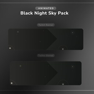 Black Night Sky Animated Stream Pack | Twitch Overlays, Vtuber Just ...