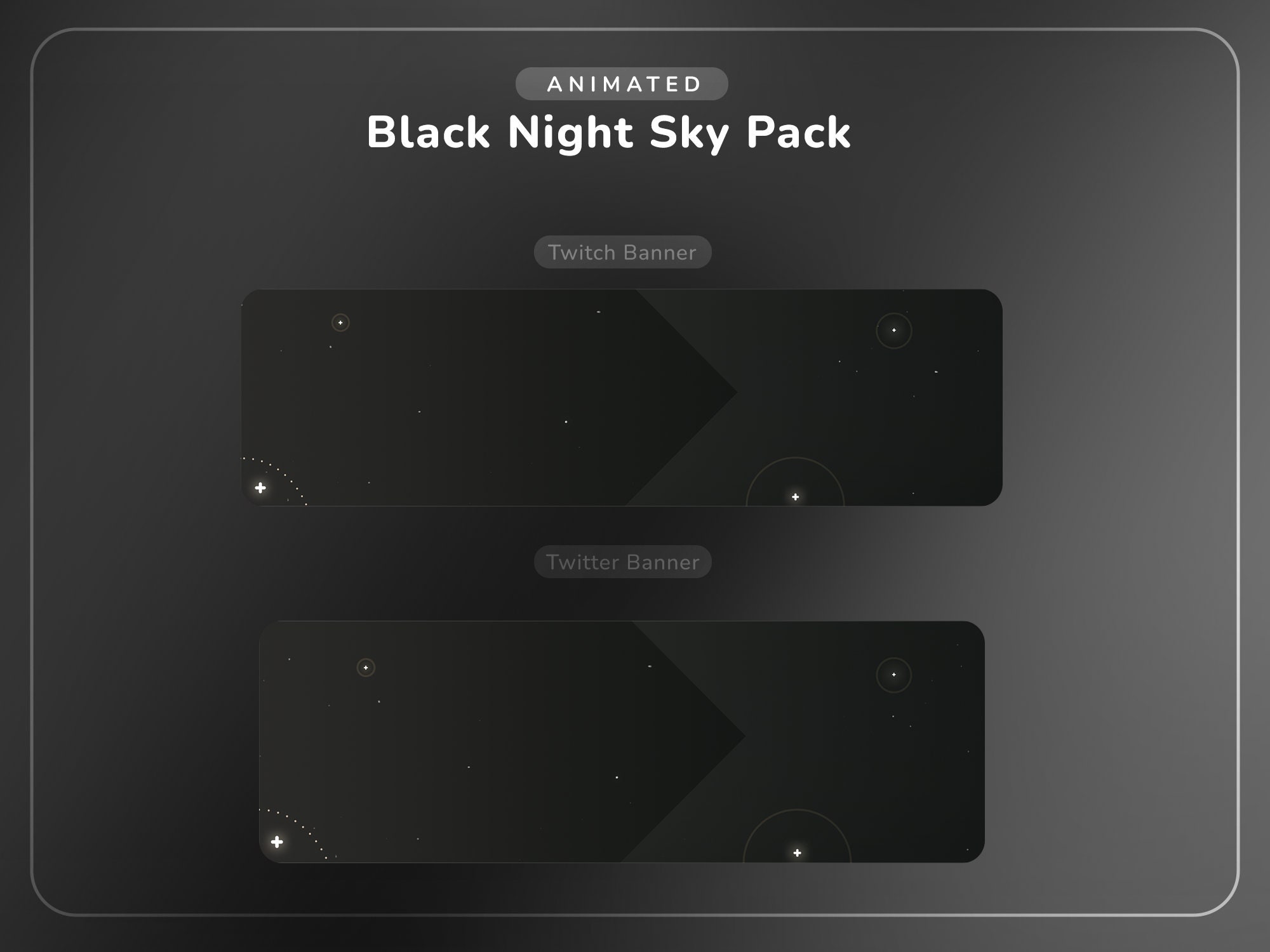 Black Night Sky Animated Stream Pack | Twitch Overlays, Vtuber Just ...