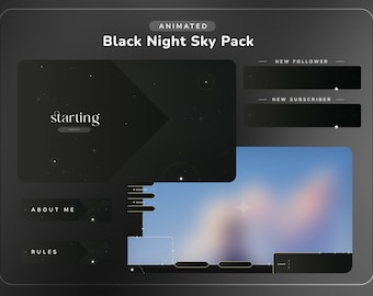 Green Night Sky Animated Stream Pack | Twitch Overlays, Vtuber Just ...