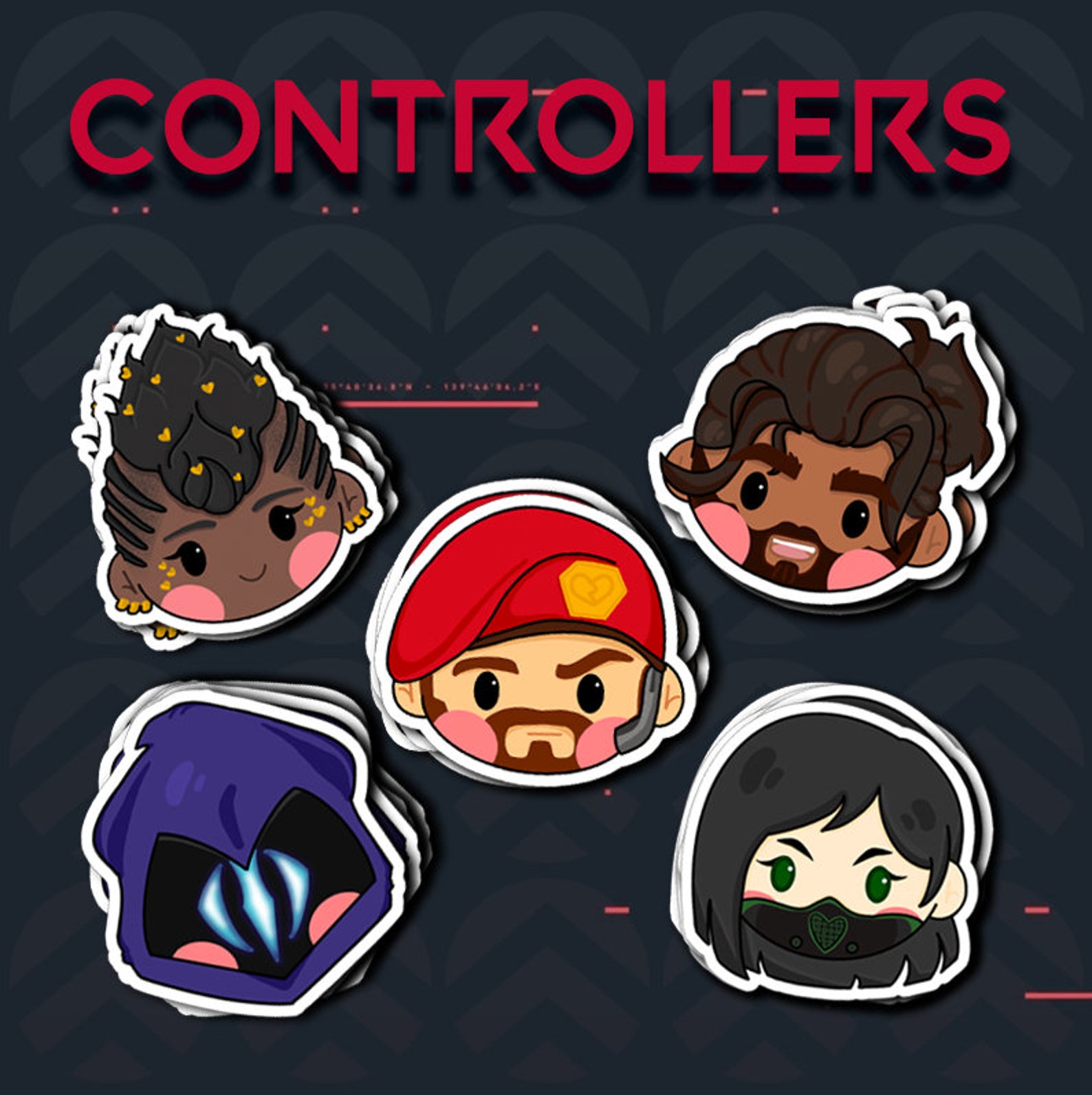 Kawaii Chibi Valorant Agent Stickers Matte Stickers Holo Stickers Decal ...