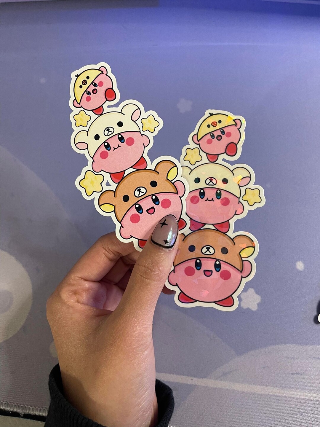 Kawaii Rilakkirby Sticker | Kirby Sticker | Rilakkuma Sticker | Holo ...