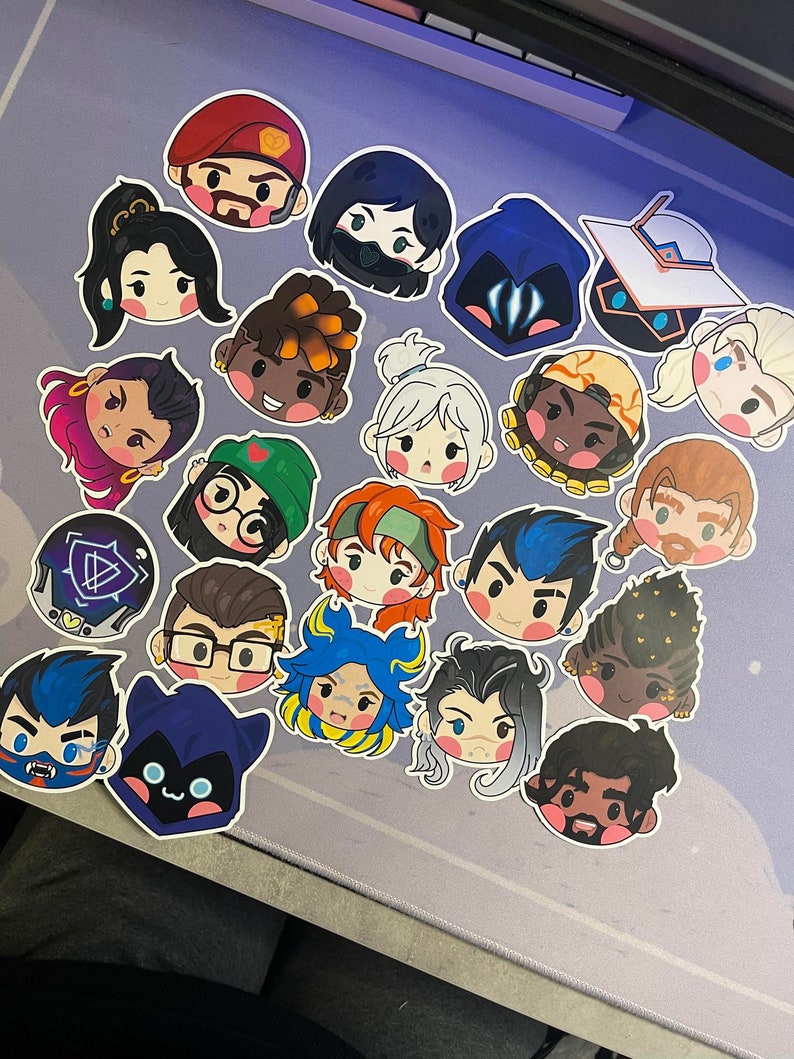 Kawaii Chibi Valorant Agent Stickers Matte Stickers Holo Stickers Decal ...