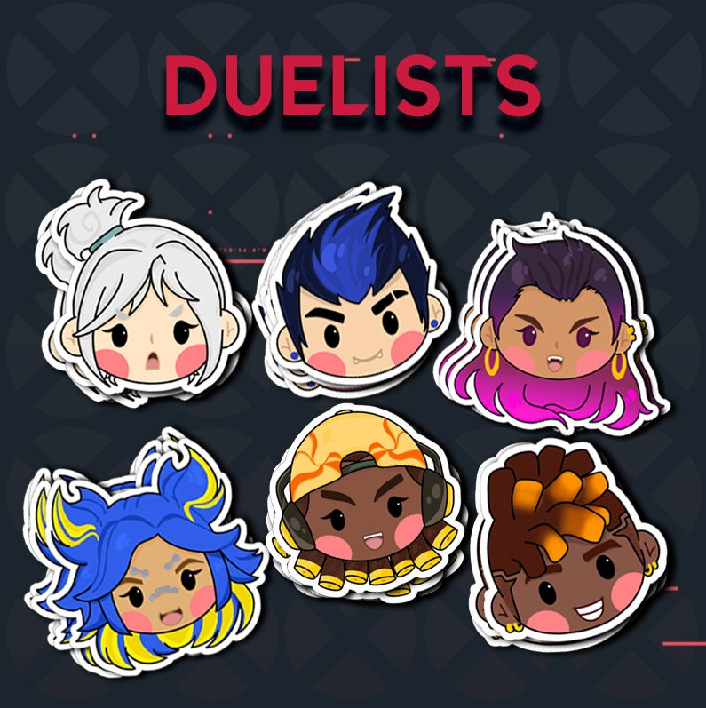 Kawaii Chibi Valorant Agent Stickers Matte Stickers Holo Stickers Decal ...