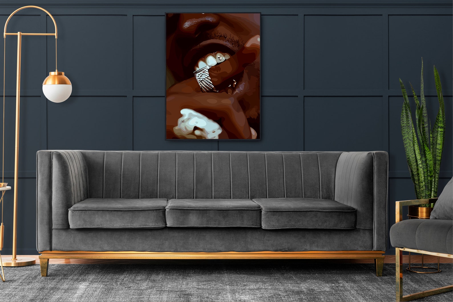 Black Man Gold Grillz Art Print: Urban Fashion Illustration (digital ...