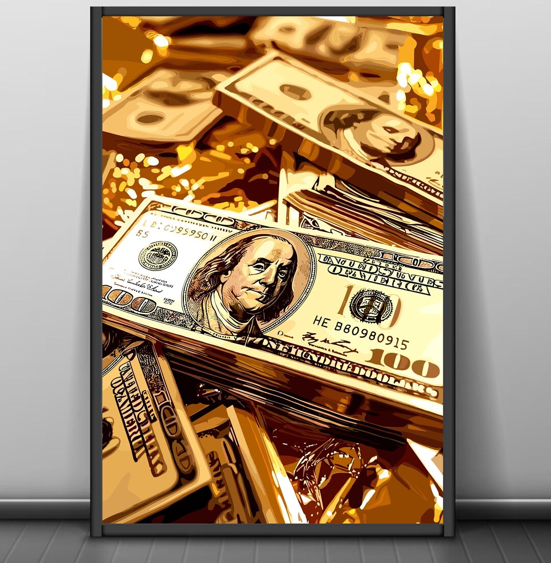 Gold Money Wall Art: Abstract Urban Decor (digital Download) - Etsy