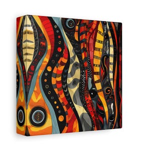 African Tribal Abstract Art Square Canvas Print Afrocentric Geometric ...
