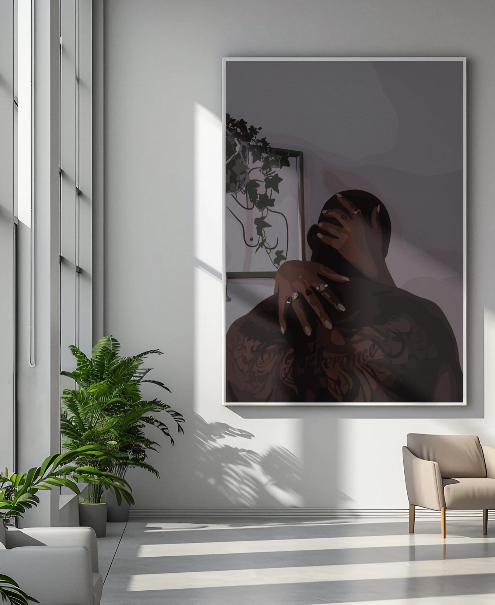 Black Love Art Print: Abstract Couple Illustration (digital Download ...