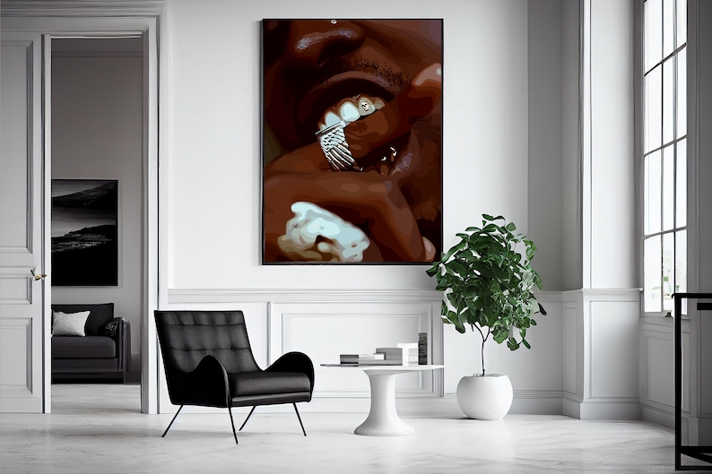 Black Man Gold Grillz Art Print: Urban Fashion Illustration (digital ...