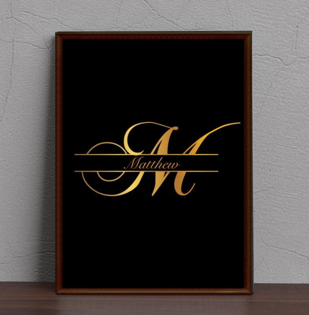 Custom Name Wall Art, Custom Letter Print, Letter Wall Art, Monogram ...