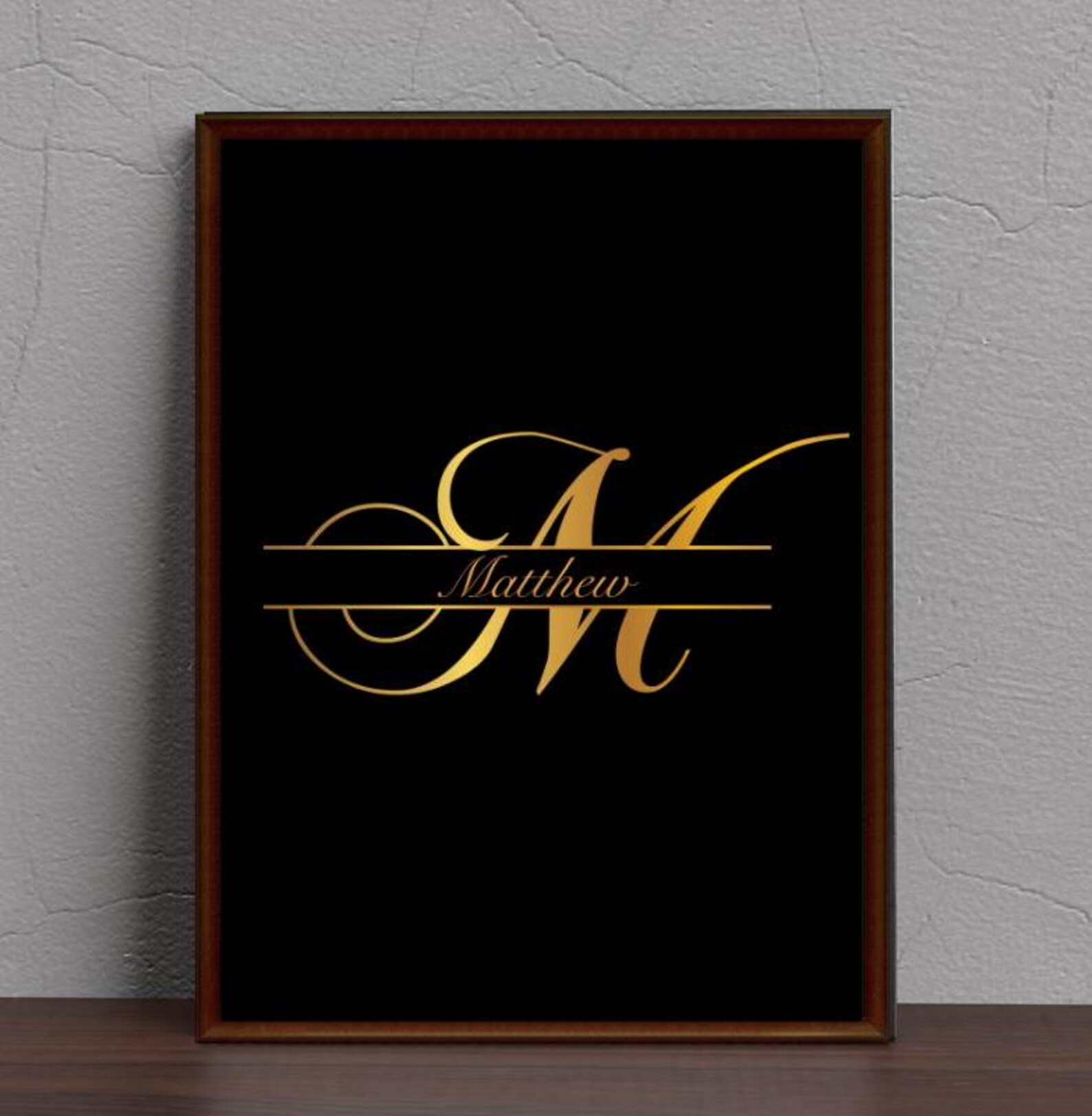 Custom Name Wall Art, Custom Letter Print, Letter Wall Art, Monogram ...