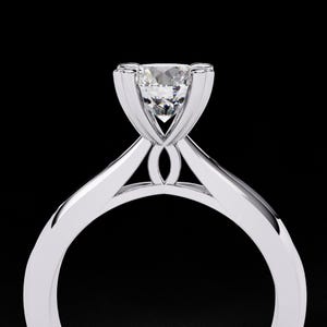Yellow Gold Diamond Engagement Ring Heart Shaped Prong Setting Round ...