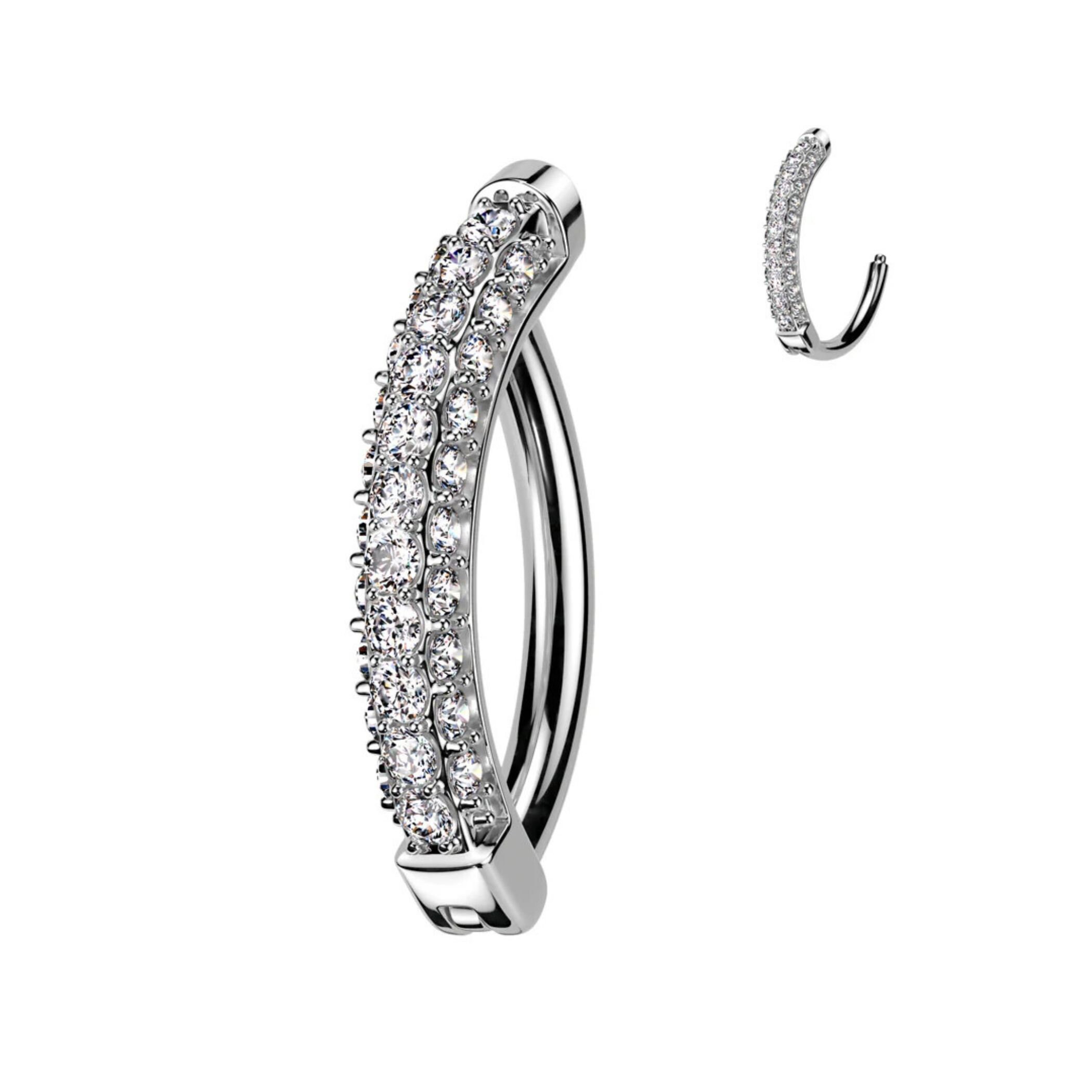 14k Gold Diamond Belly Button Piercing Clicker Belly Button Navel Ring ...