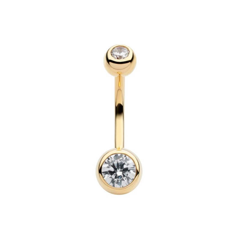 14K Gold Belly Button Ring Dangle Ring Vintage Navel Jewelry,crystal ...