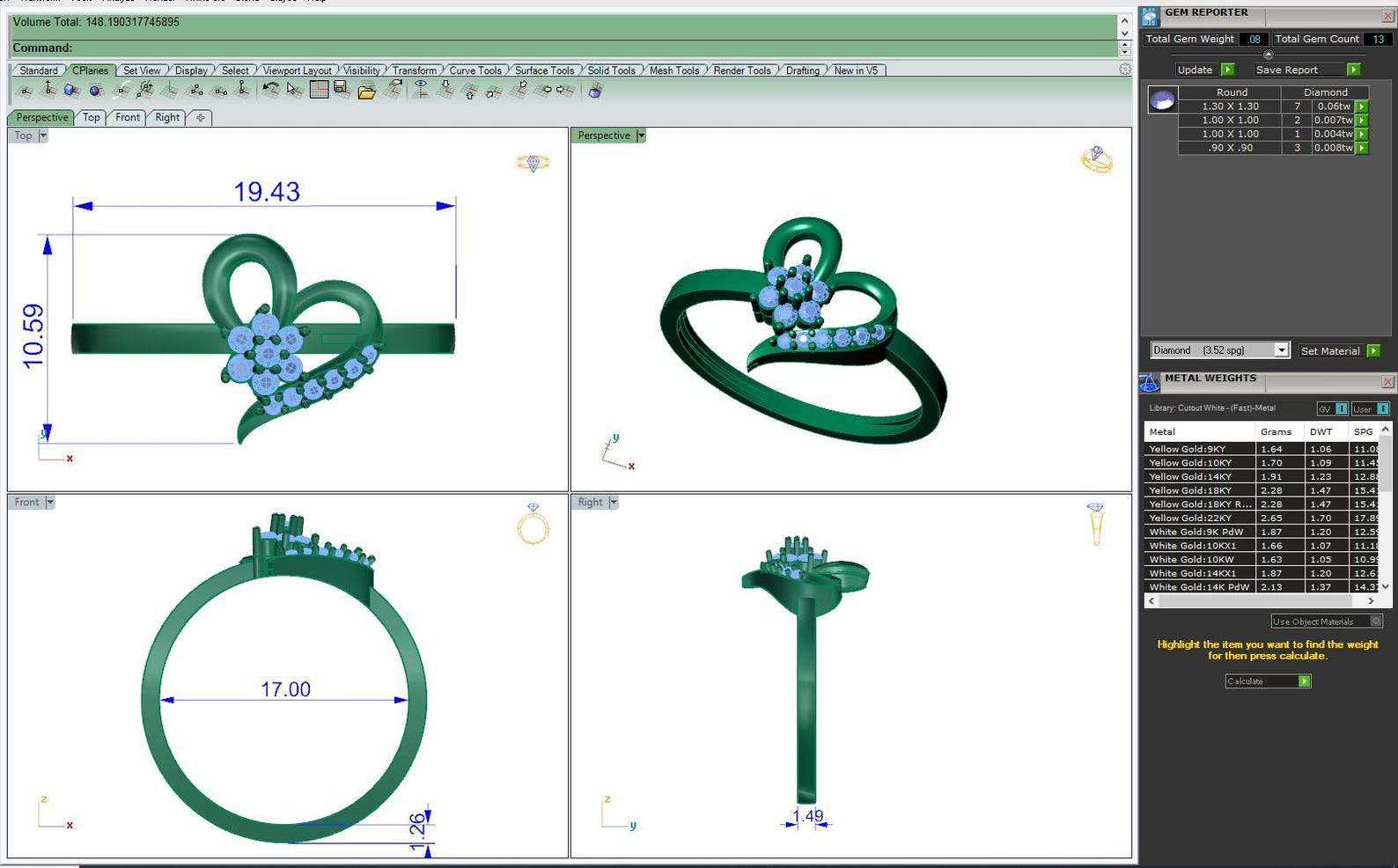 Custom Ring Design Digital File | 3DM or RPD CAD File | Jewelry Design ...