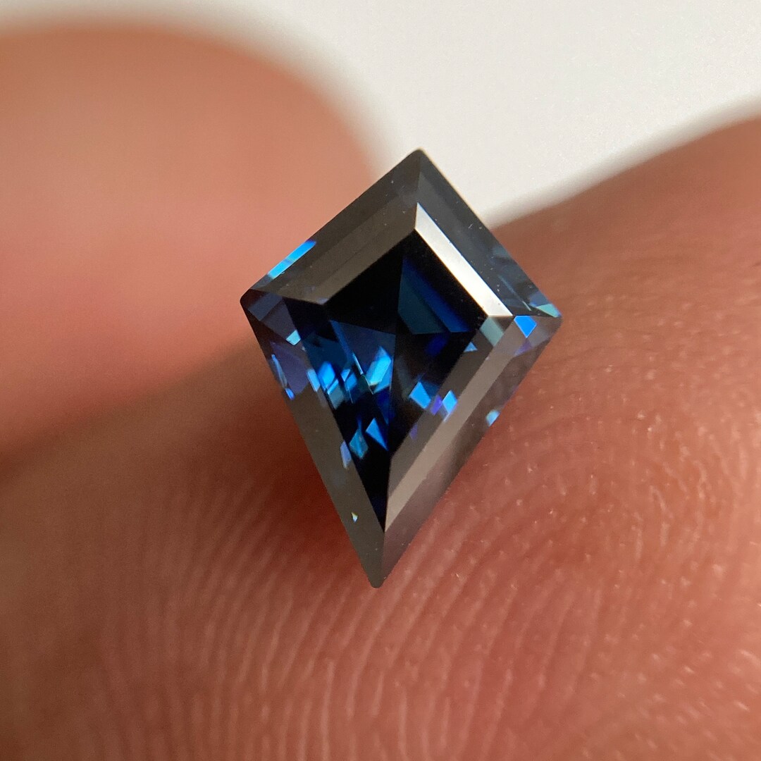Lab Grown Blue Color Fancy Cut Moissanite Loose Gemstone by Excellent ...