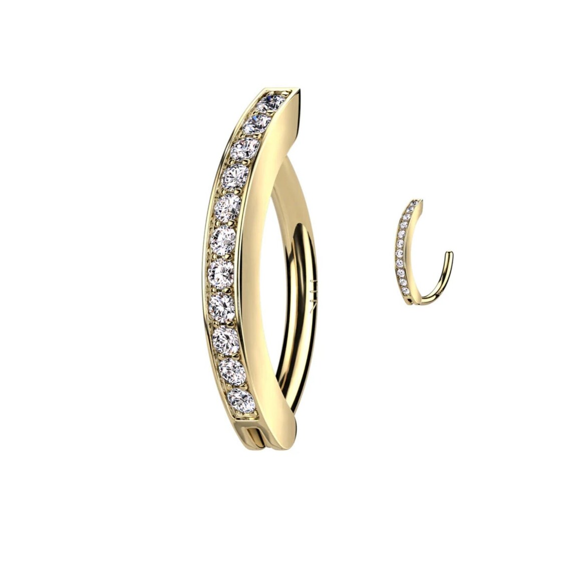 Naval Piercing Belly Clicker Ring for Navel Piercing | Gold Diamond ...