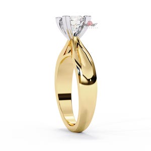 Yellow Gold Diamond Engagement Ring Heart Shaped Prong Setting Round ...