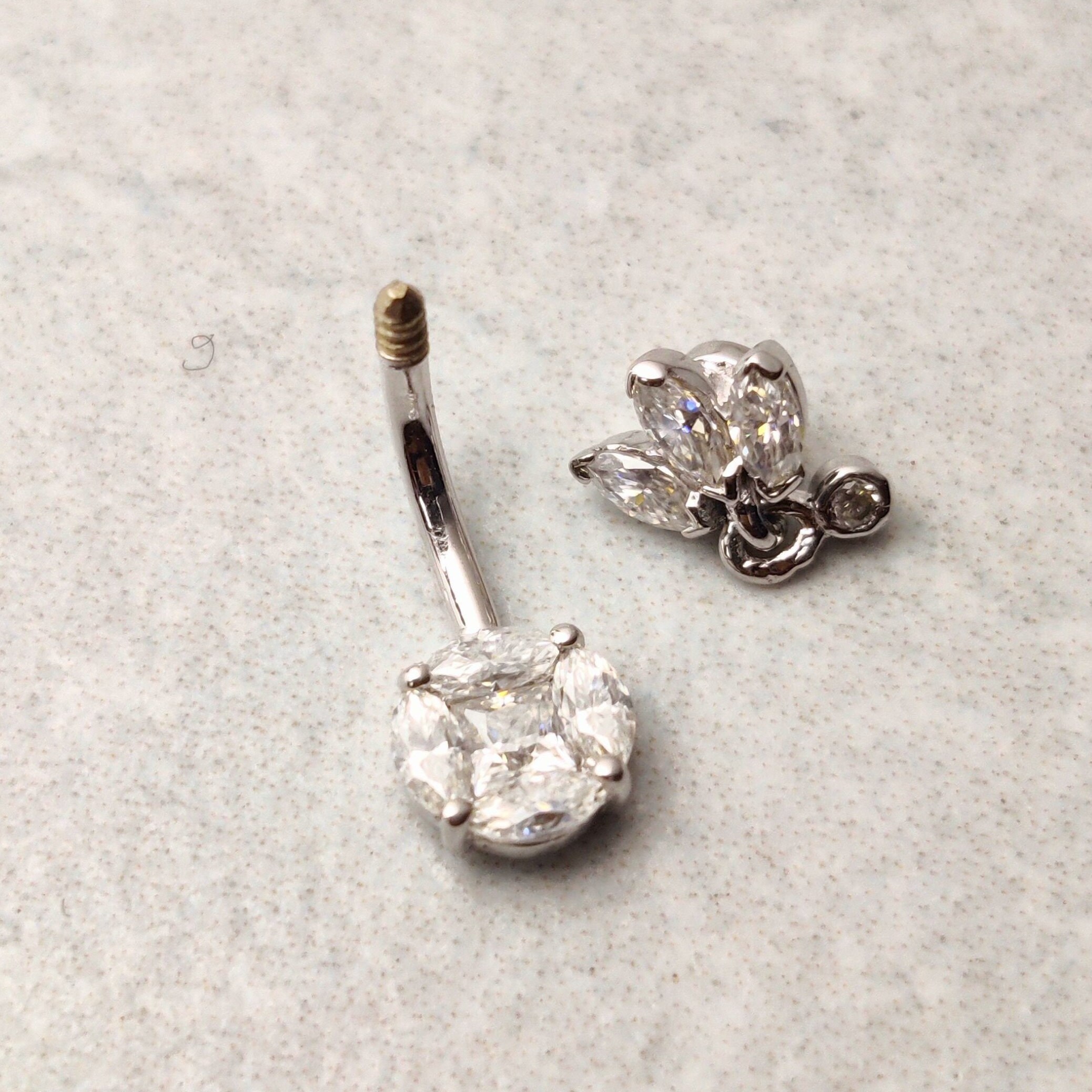 Belly Button Piercing Navel Piercing Curved Barbell Dangle Belly Ring ...