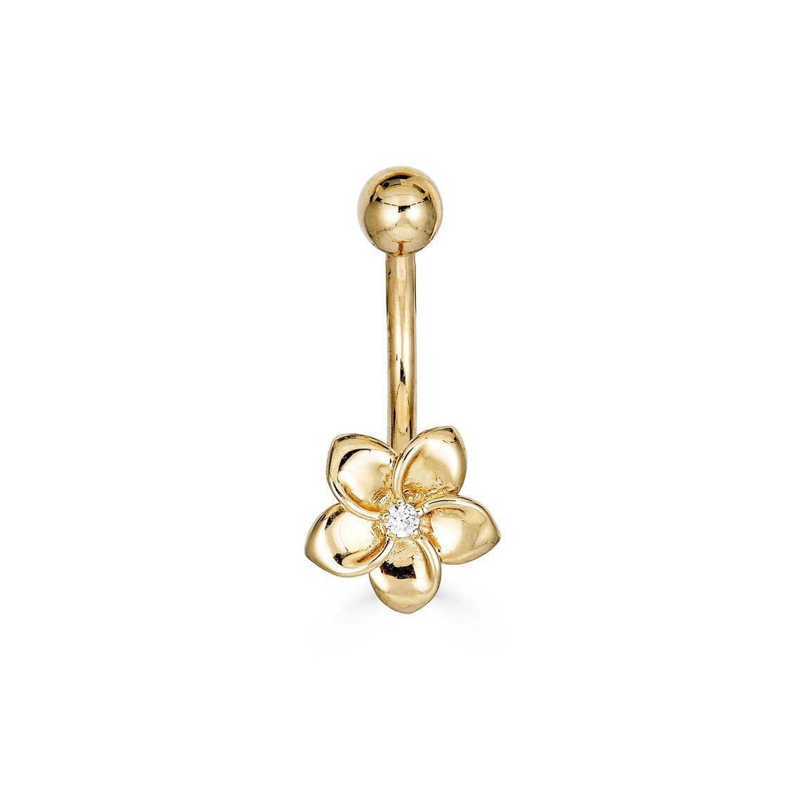 Navel Piercing Threaded Belly Button Piercing Ring 14K Gold Belly ...