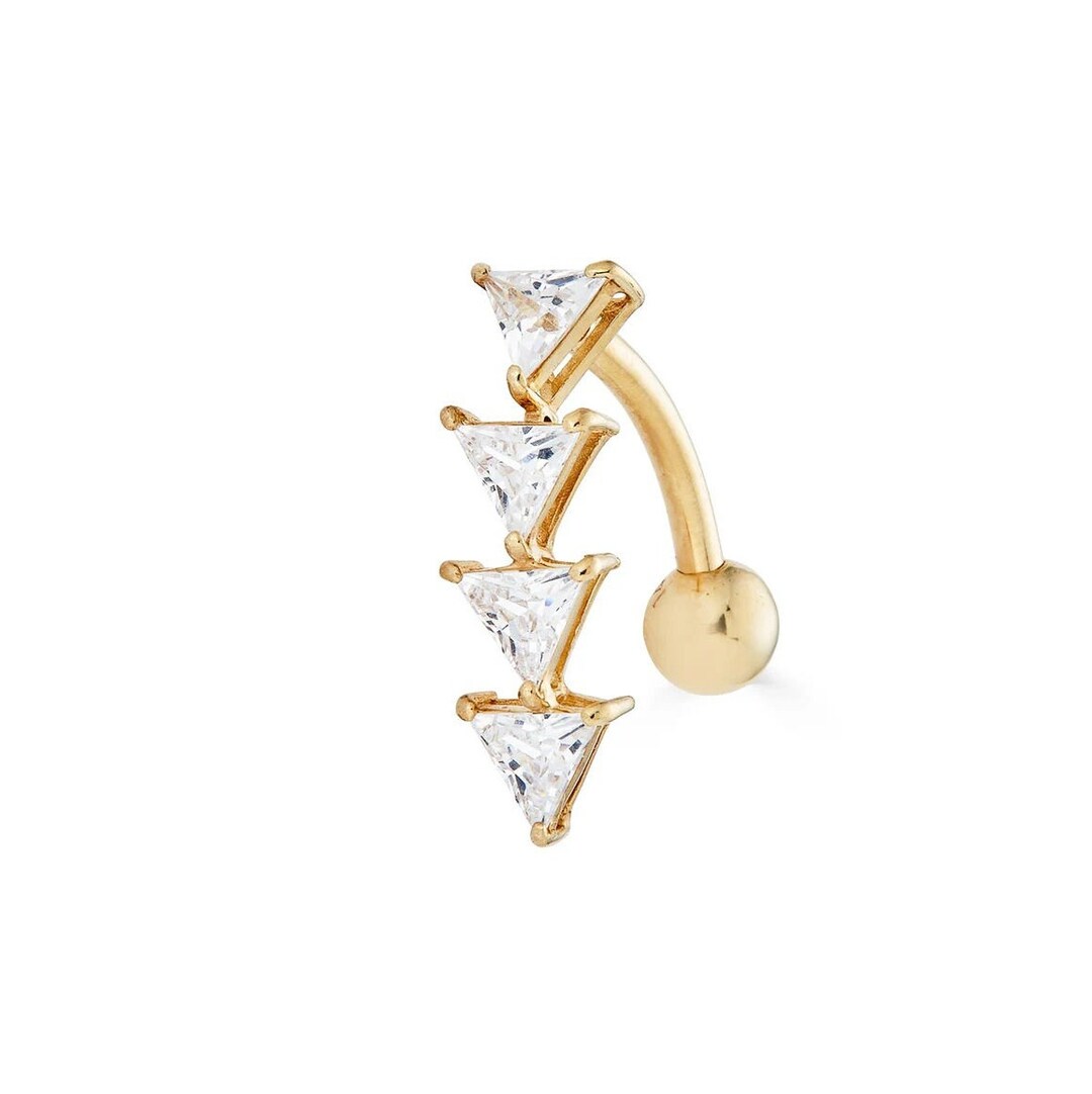 Diamond Triangle Belly Botton Navel Ringnavel Piercing Belly Button ...