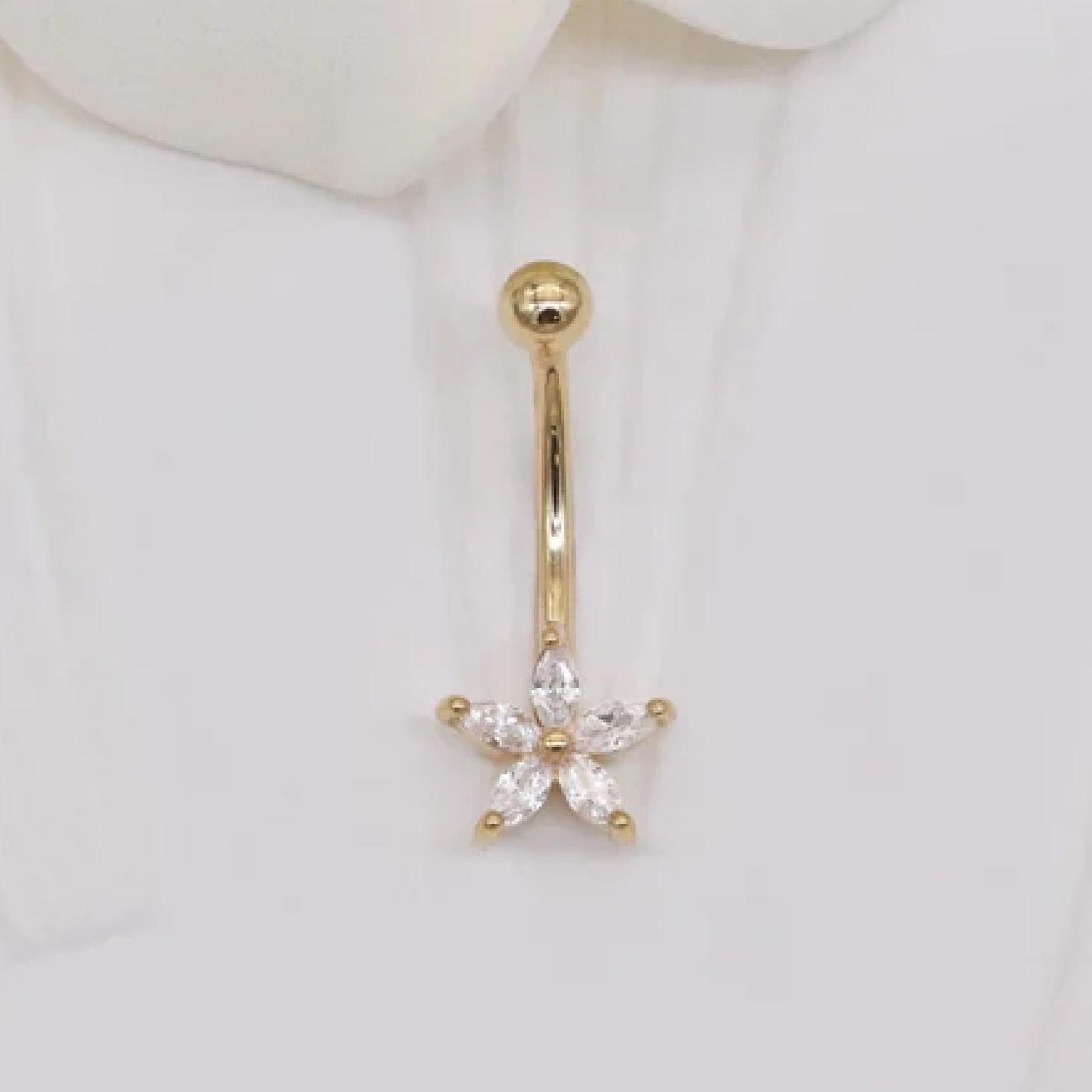 14k Gold Diamond Eyebrow Jewelry Solid Gold, Curved Barbell, Helix/rook ...