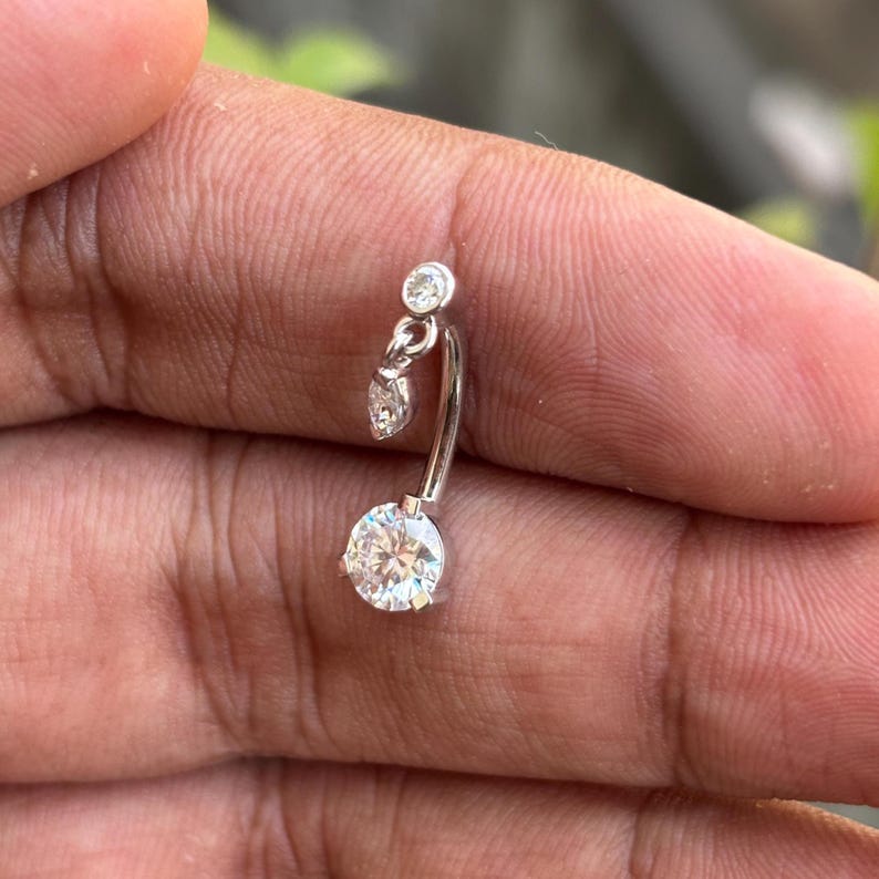 Gold Belly Button Ring,curved Barbell - Etsy