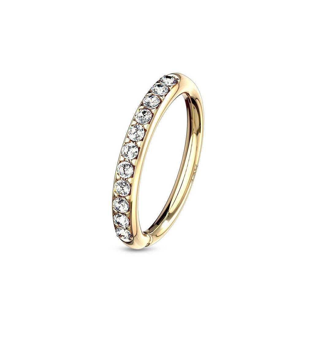 Orbital Piercing 14K Gold Eyebrow Piercing Jewelry With Diamonds Hoop ...